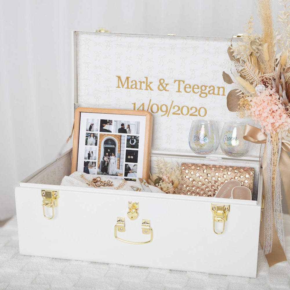 Classic Bridal Keepsake Box | Wedding Memory Storage Trunk – Keeprr ...